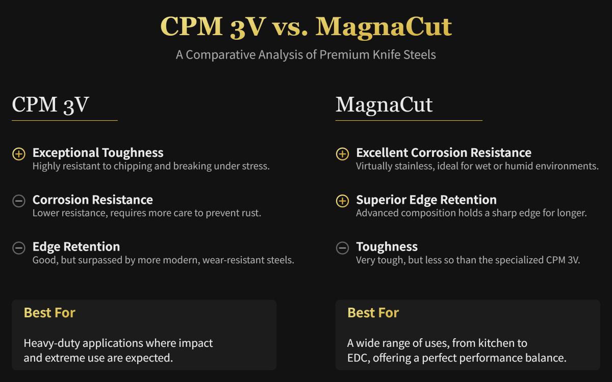 CPM 3V vs MagnaCut: Comprehensive Knife Steel Comparison - MFG Shop