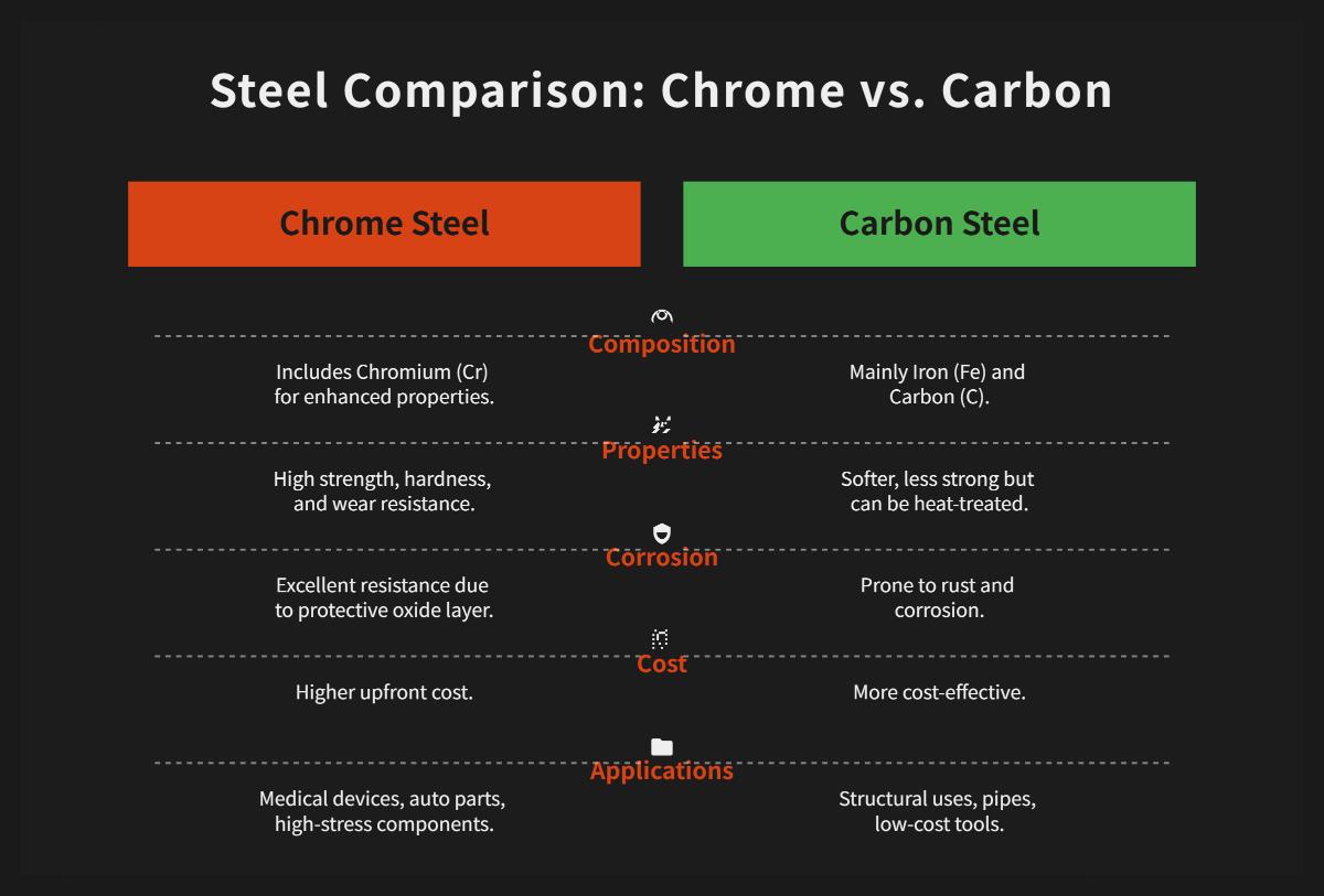 Chrome Steel vs Carbon Steel: A Comprehensive Comparison - MFG Shop