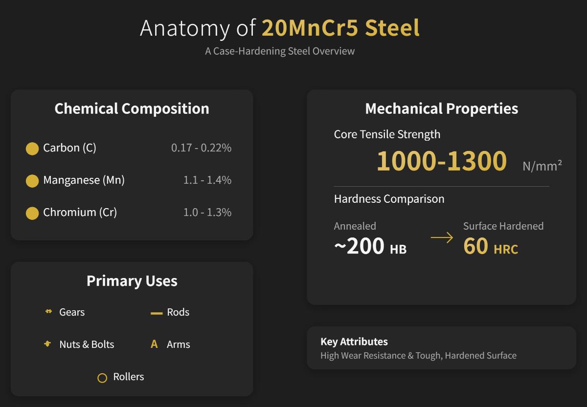 Comprehensive Guide to 20MnCr5 Steel: Properties, Equivalents, and Applications - MFG Shop