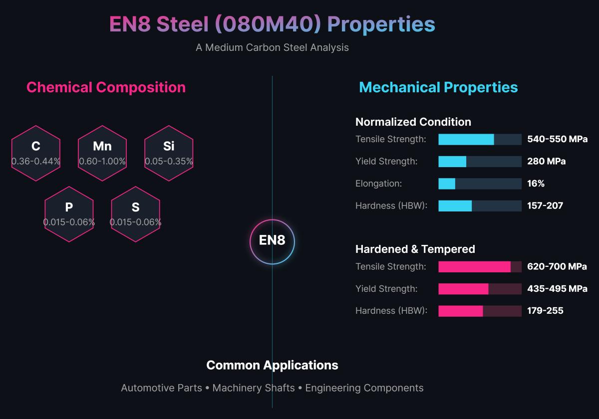 Comprehensive Guide to EN8 Steel Properties and Applications - MFG Shop