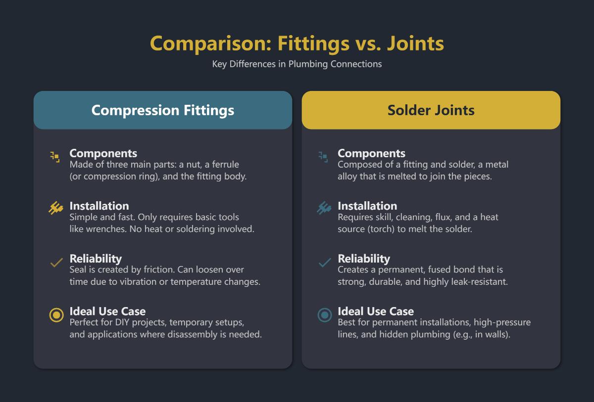 Compression Fittings vs Solder Joints: What's the Difference? - MFG Shop