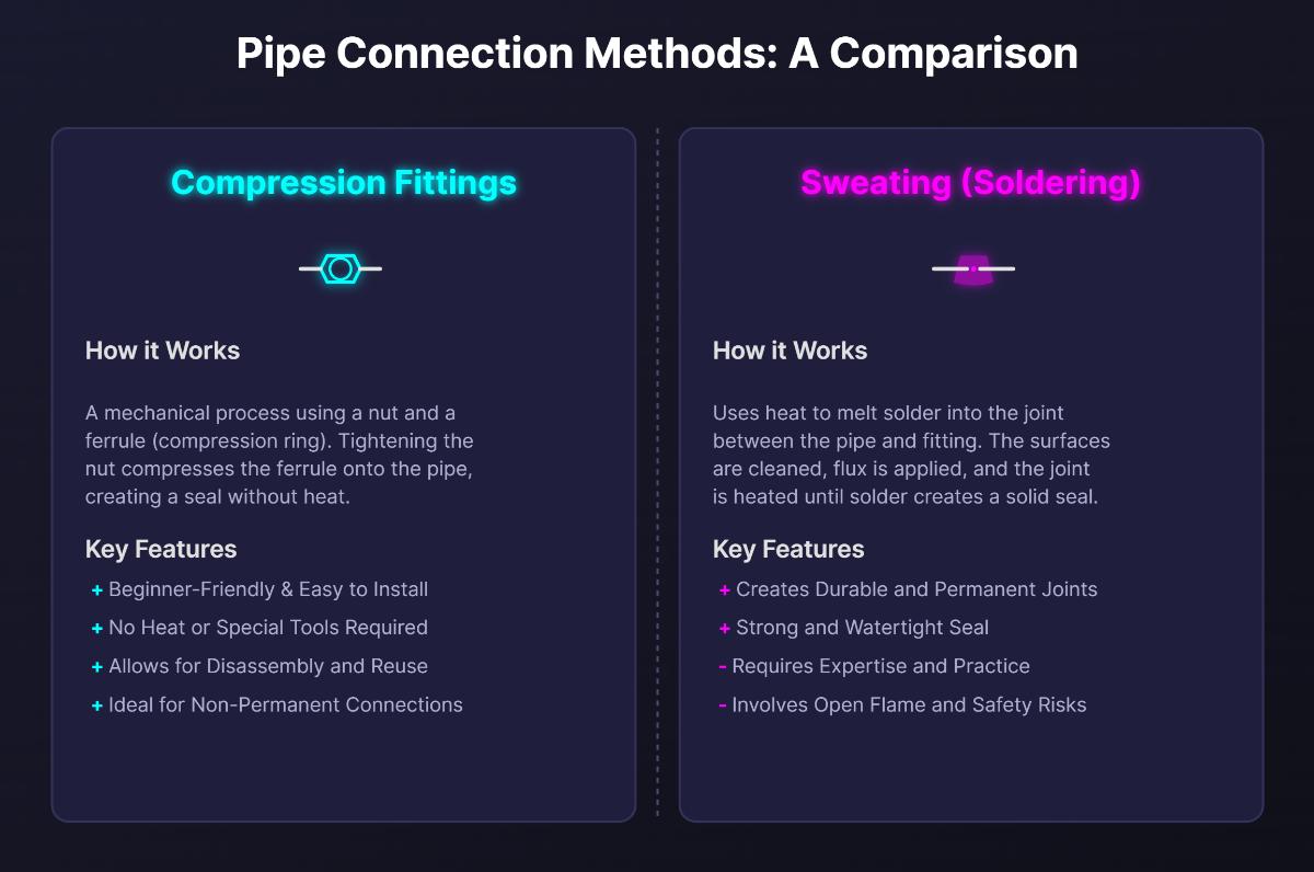 Compression Fittings vs Sweating (Soldering) Fittings: A Beginner's ...