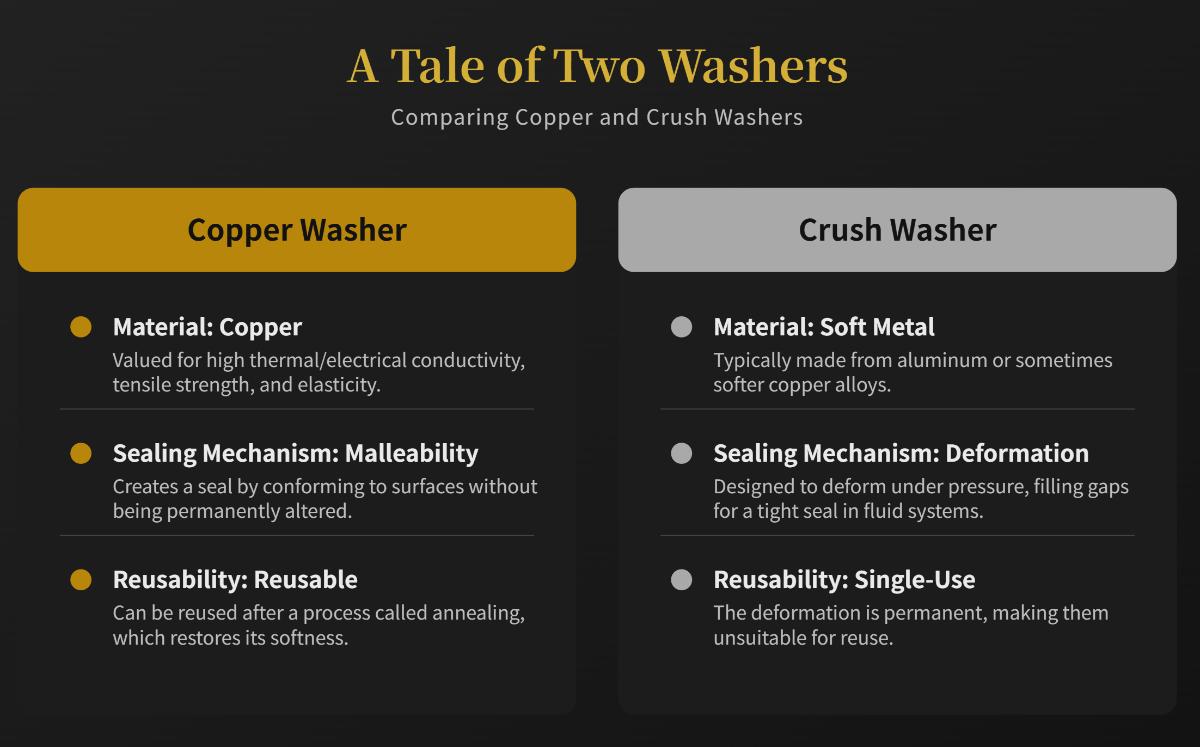 Copper Washer vs. Crush Washer: What's the Difference? - MFG Shop