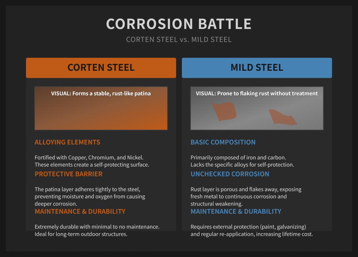 Corten Steel vs Mild Steel: What's the Difference? - MFG Shop