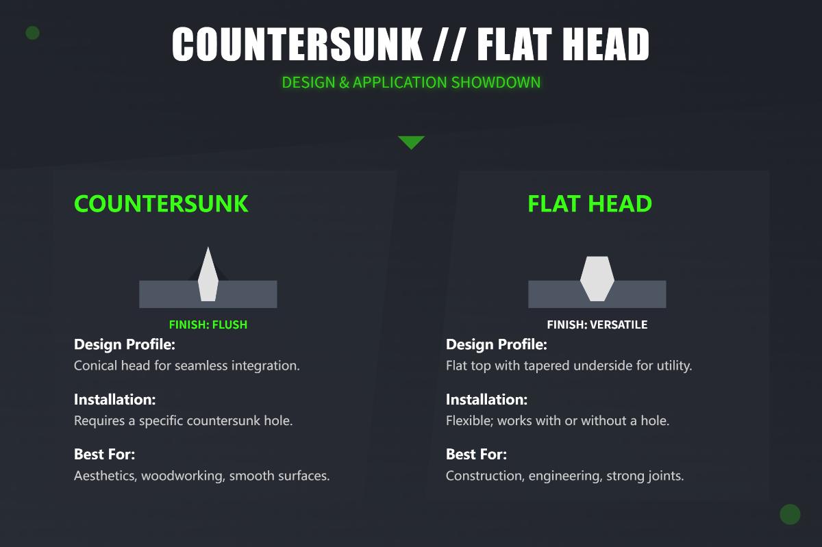 Countersunk vs Flat Head Screw: What's the Difference? - MFG Shop