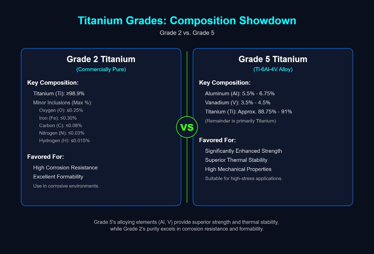 Grade 2 Titanium vs Grade 5: What’s the Difference? - MFG Shop