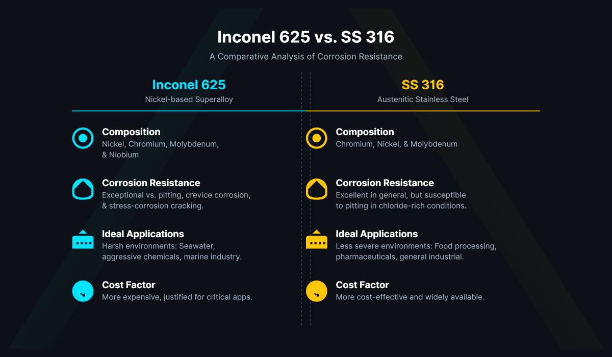 Inconel 625 vs SS 316 Alloys: What’s the Difference? - MFG Shop