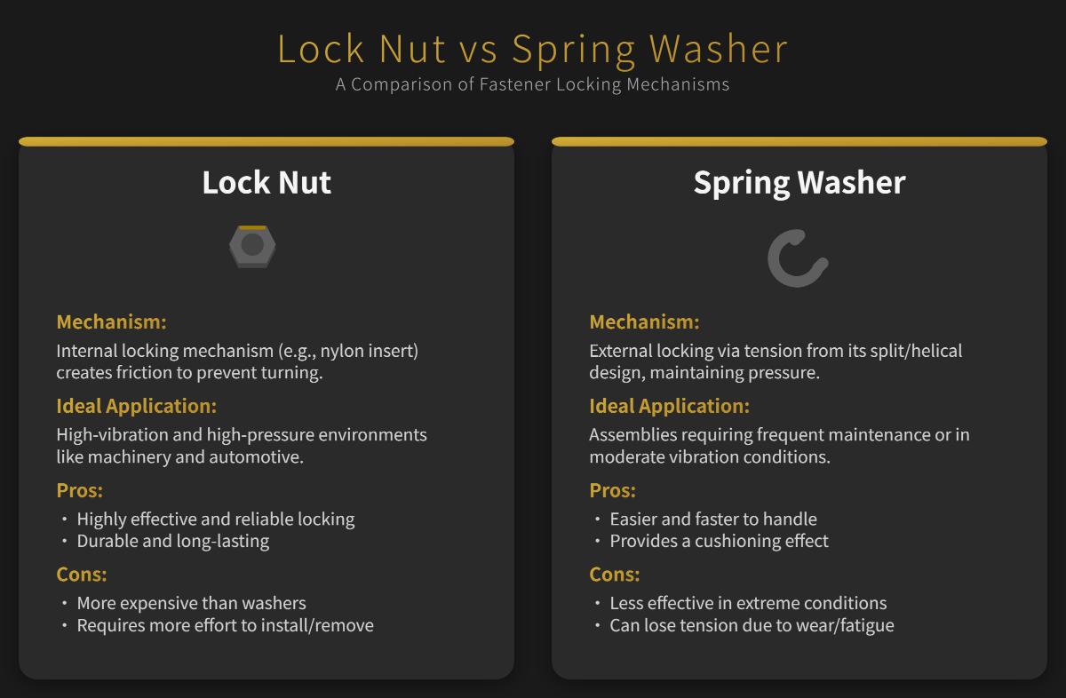 Lock Nut vs Spring Washer: What’s the Difference? - MFG Shop
