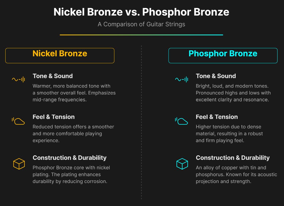 Nickel Bronze vs Phosphor Bronze Guitar Strings: A Comprehensive ...