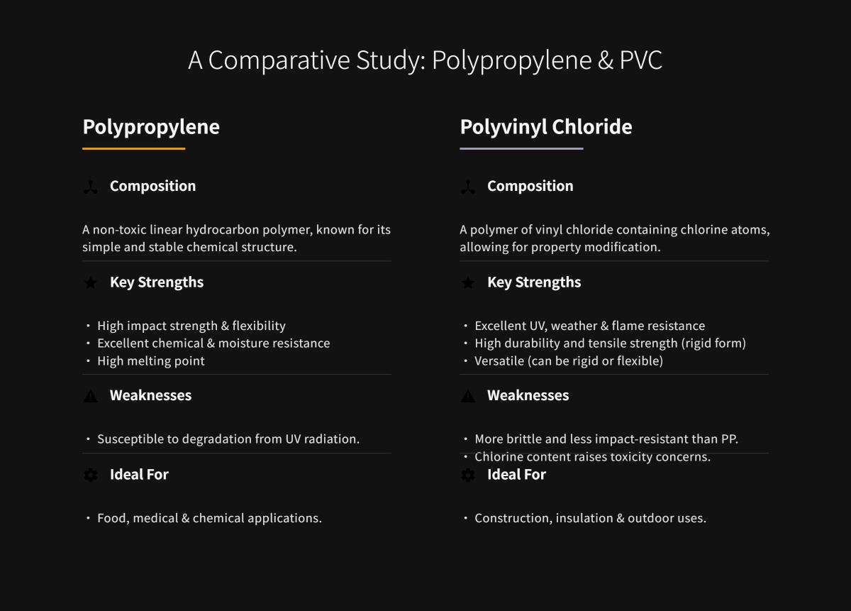 Polypropylene vs. PVC: Material Differences and Comparisons - MFG Shop