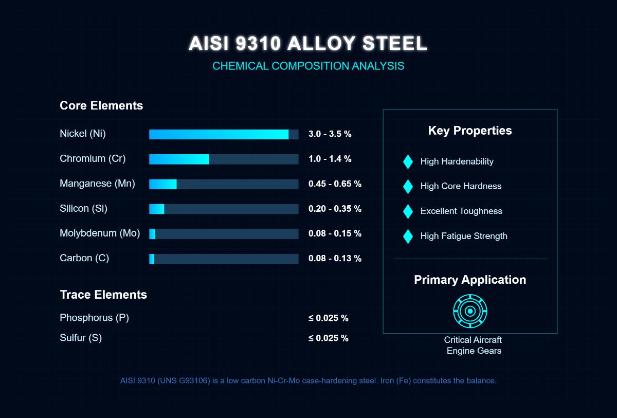 Properties, Composition, and Uses of SAE AISI 9310 Alloy Steel - MFG Shop