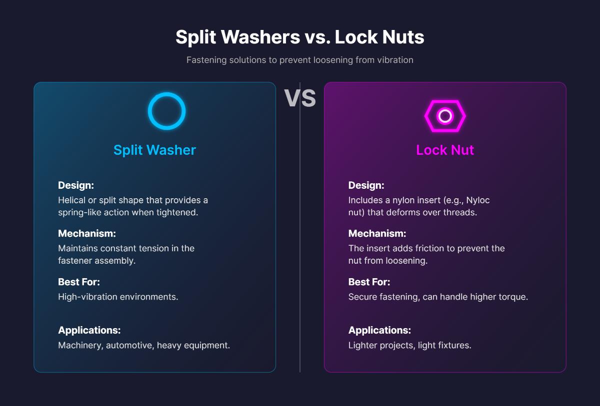 Split Washer vs Lock Nut: What’s the Difference? - MFG Shop
