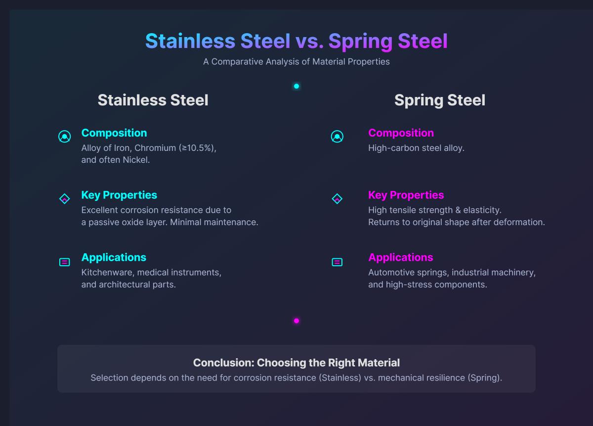 Stainless Steel vs Spring Steel: Key Differences - MFG Shop
