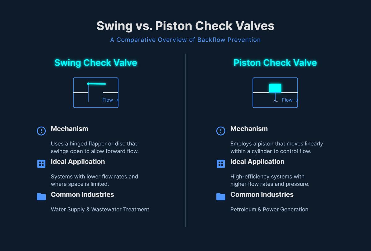 Swing Check Valve vs Piston Check Valve – What’s the Difference - MFG Shop