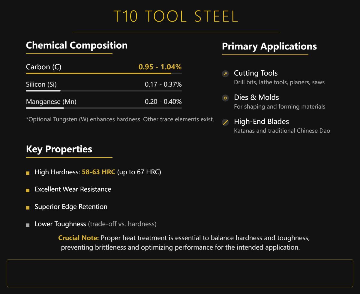 T10 Tool Steel Comprehensive Guide: Properties, Applications, and Heat Treatment - MFG Shop