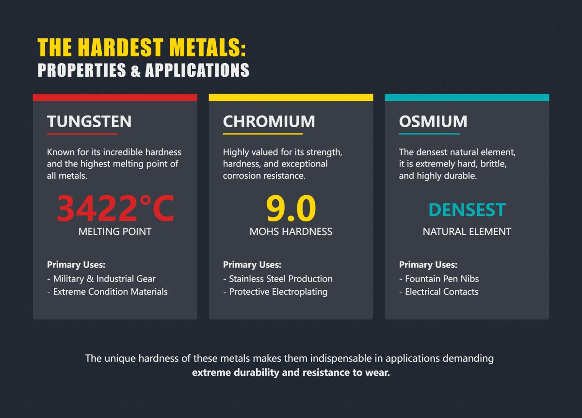 Top 10 Hardest Metals in the World - MFG Shop