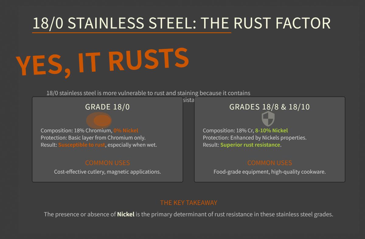 Understanding 18/0 Stainless Steel: Composition, Rust Resistance, and ...