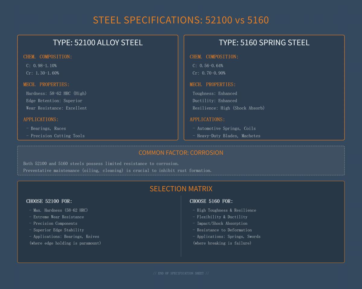 Comprendre l'acier 52100 par rapport à l'acier 5160 : Différences clés et applications - MFG Shop