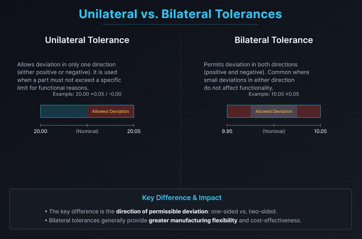Unilateral vs. Bilateral Tolerances: What’s the Difference? - MFG Shop