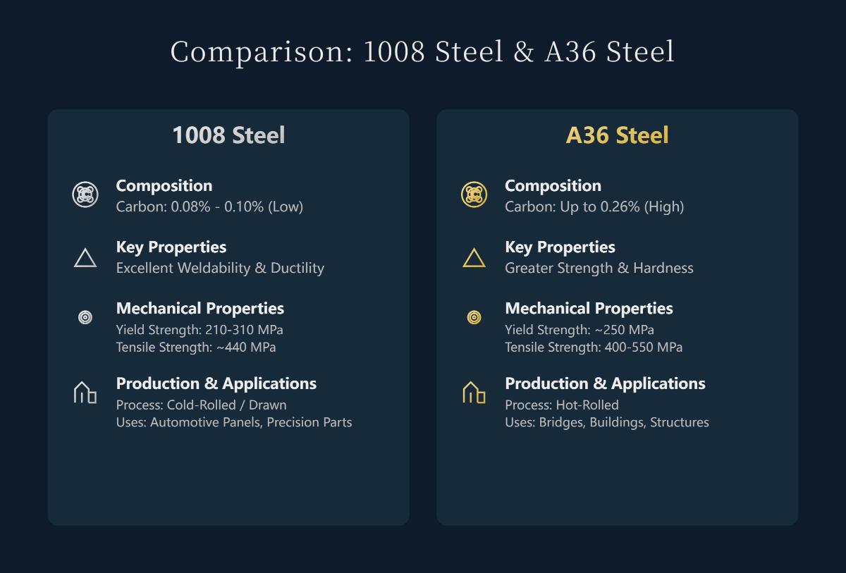 1008 Steel vs A36 Steel: Key Differences and Applications - MFG Shop
