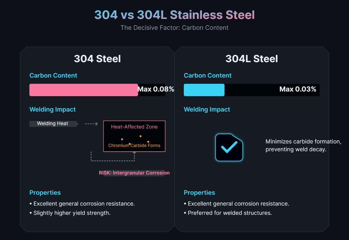 304 vs 304L Stainless Steel: What’s the Difference? - MFG Shop
