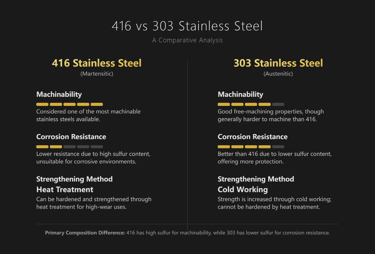 416 Stainless Steel vs 303: Comprehensive Material Comparison - MFG Shop