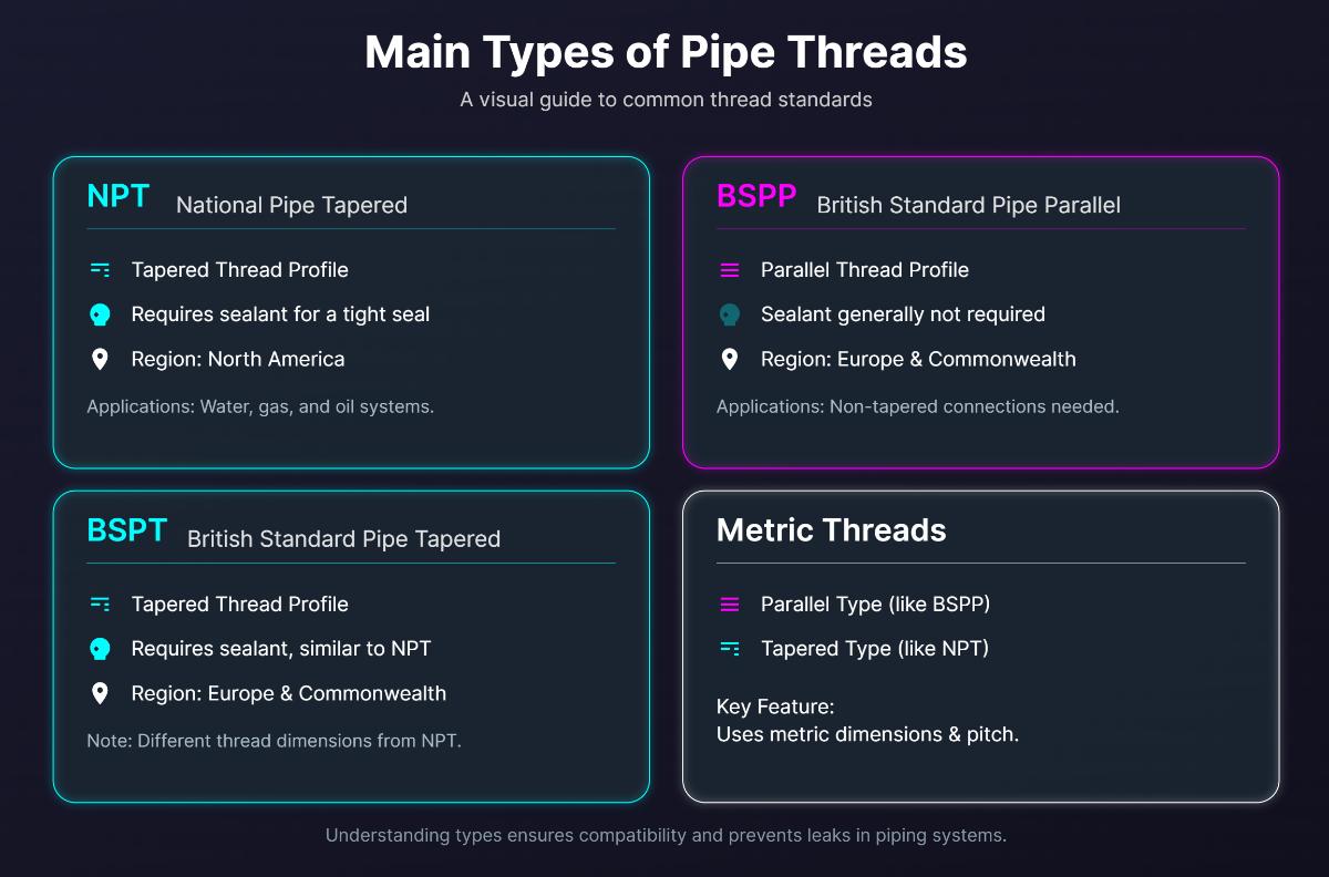 5 Types of Pipe Thread and Their Uses - MFG Shop