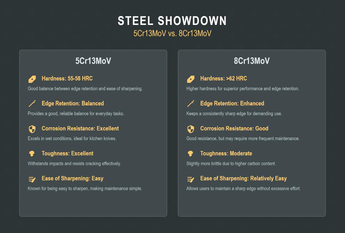 5Cr13MoV vs 8Cr13MoV Stainless Steels for Knives: A Comparative Guide ...