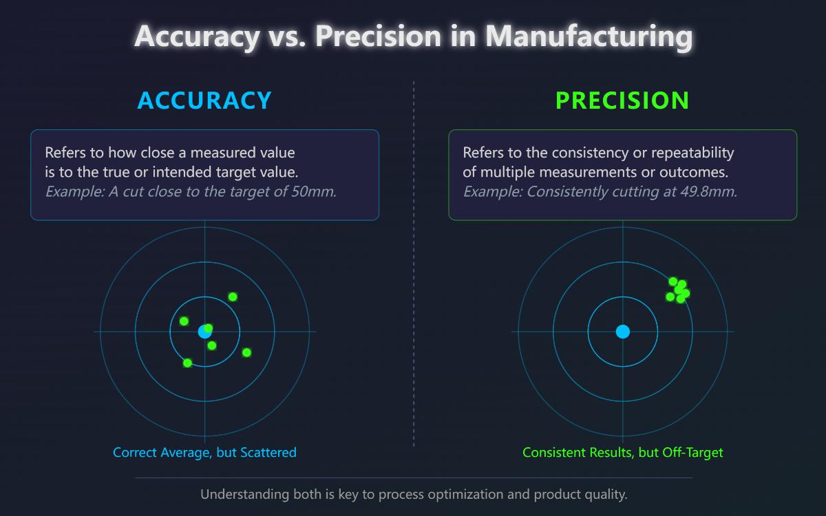 Nauwkeurigheid vs Precisie: Belangrijkste verschillen bij productie - MFG Shop