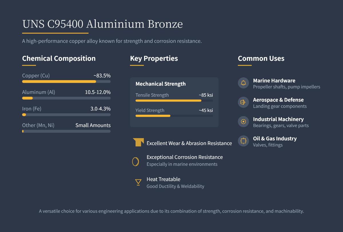 Aluminium Bronze UNS C95400: Composition, Properties, and Uses - MFG Shop