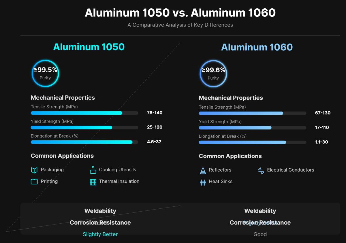 Aluminum 1050 vs 1060: Detailed Comparison - MFG Shop