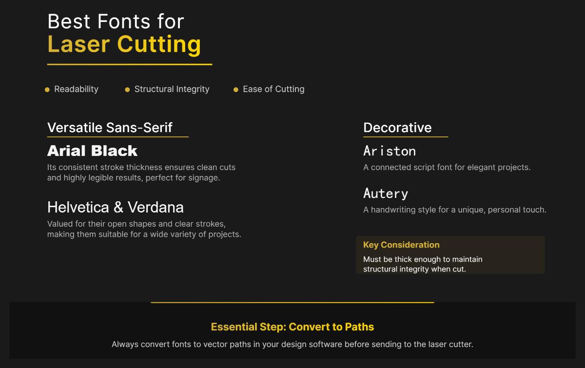 Best Fonts for Laser Cutting: Top Picks and Expert Tips - MFG Shop