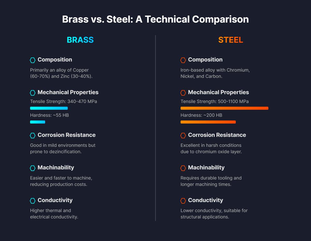 Brass vs Steel: Comprehensive Comparison Guide - MFG Shop
