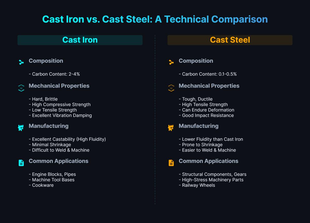 Cast Iron vs Cast Steel: Key Differences and Applications - MFG Shop