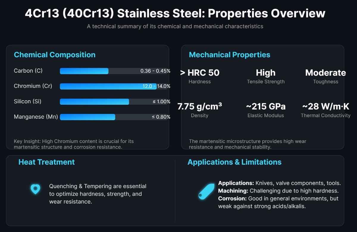Comprehensive Guide to 4Cr13 (40Cr13) Stainless Steel: Properties, Heat Treatment, and ...