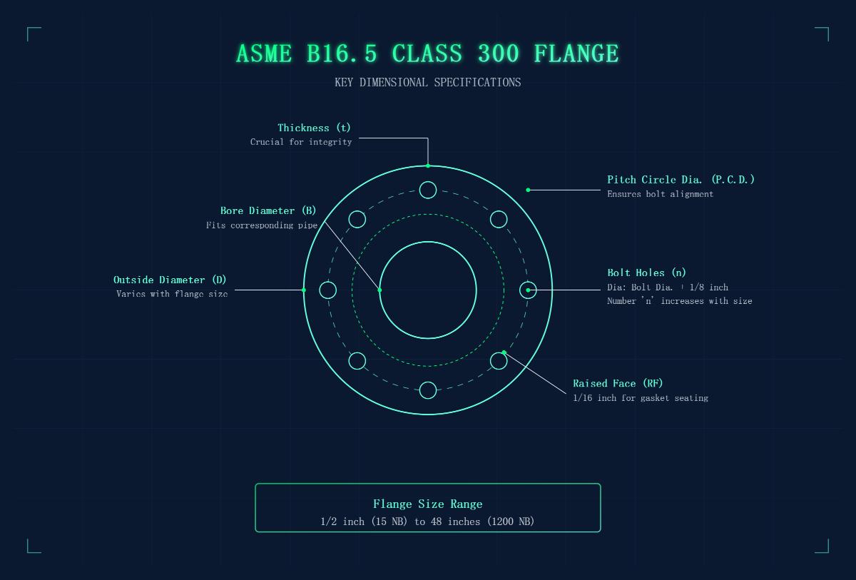Guía completa de bridas ASME B16.5 Clase 300 - MFG Shop