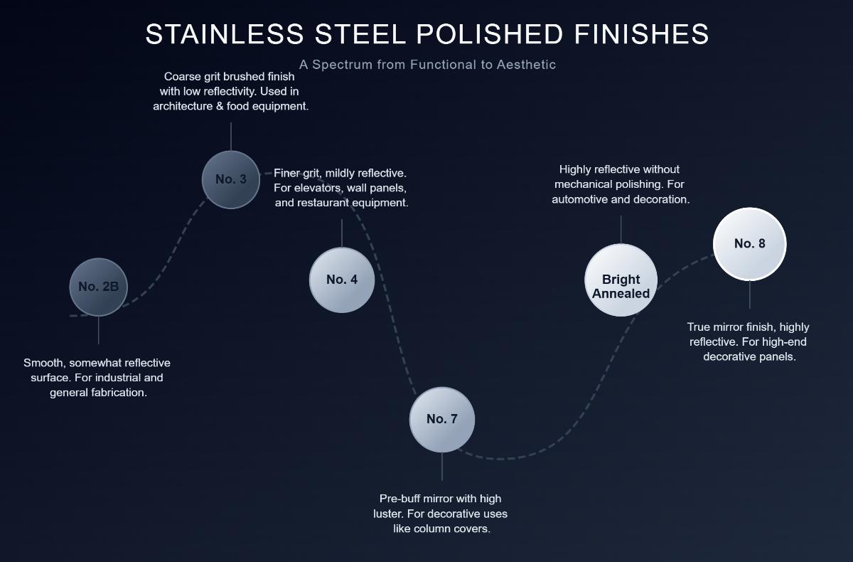 Guide complet des finitions polies de l'acier inoxydable - MFG Shop