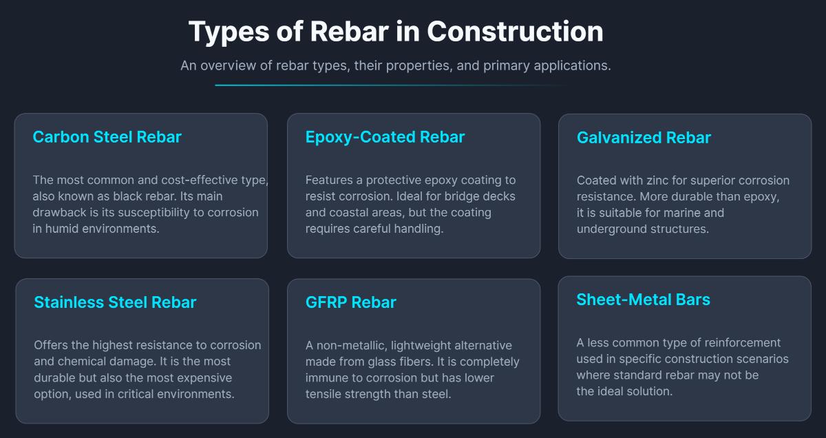 Comprehensive Guide to Types of Rebar for Construction - MFG Shop