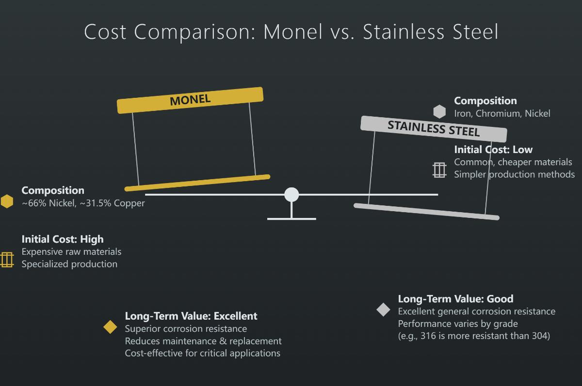 Cost Comparison of Monel and Stainless Steel - MFG Shop