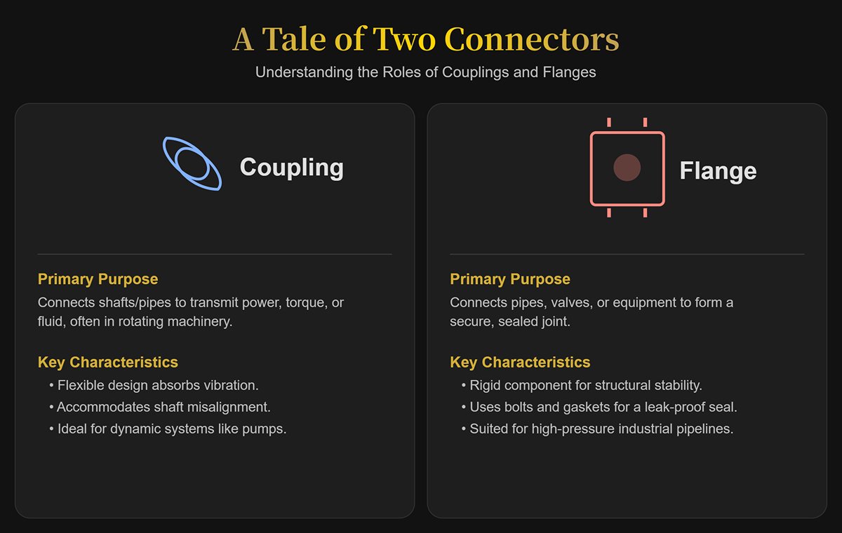 Coupling vs Flange: What’s the Difference? - MFG Shop