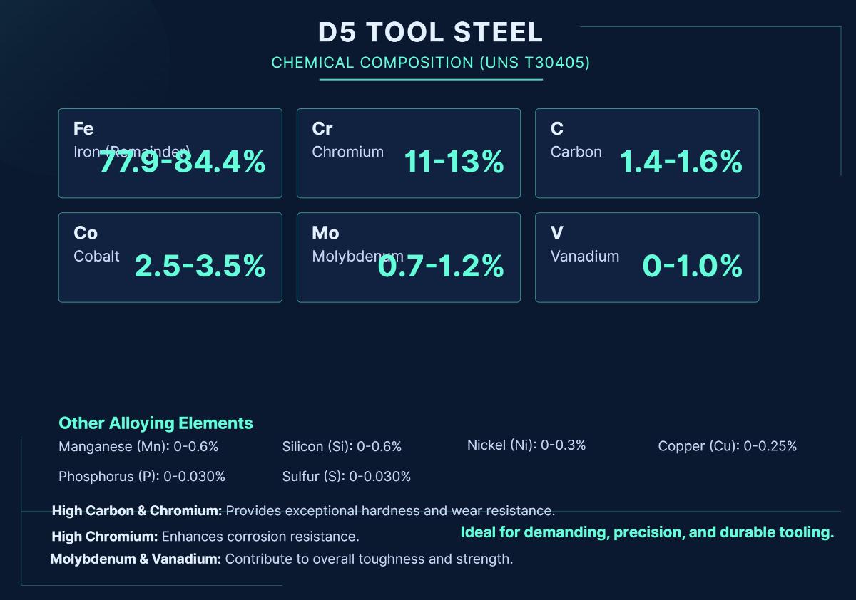 D5 Tool Steel (UNS T30405): Composition, Properties, and Uses - MFG Shop