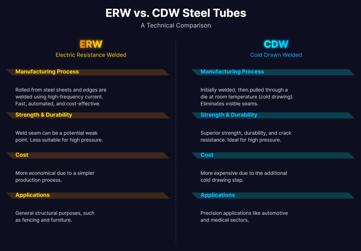 ERW vs CDW Steel Tubes: Understanding the Differences - MFG Shop