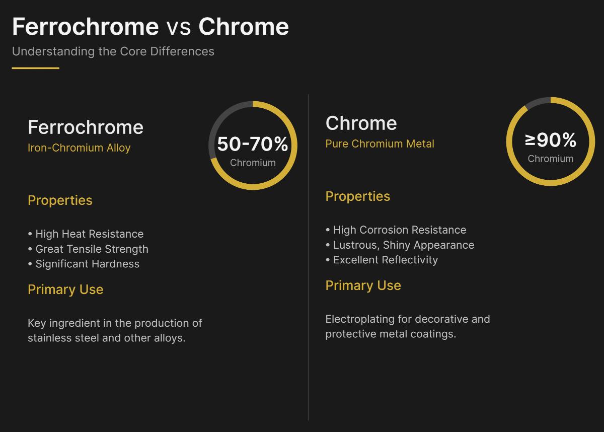 Ferrochrome vs Chrome: Understanding the Differences and Applications - MFG Shop