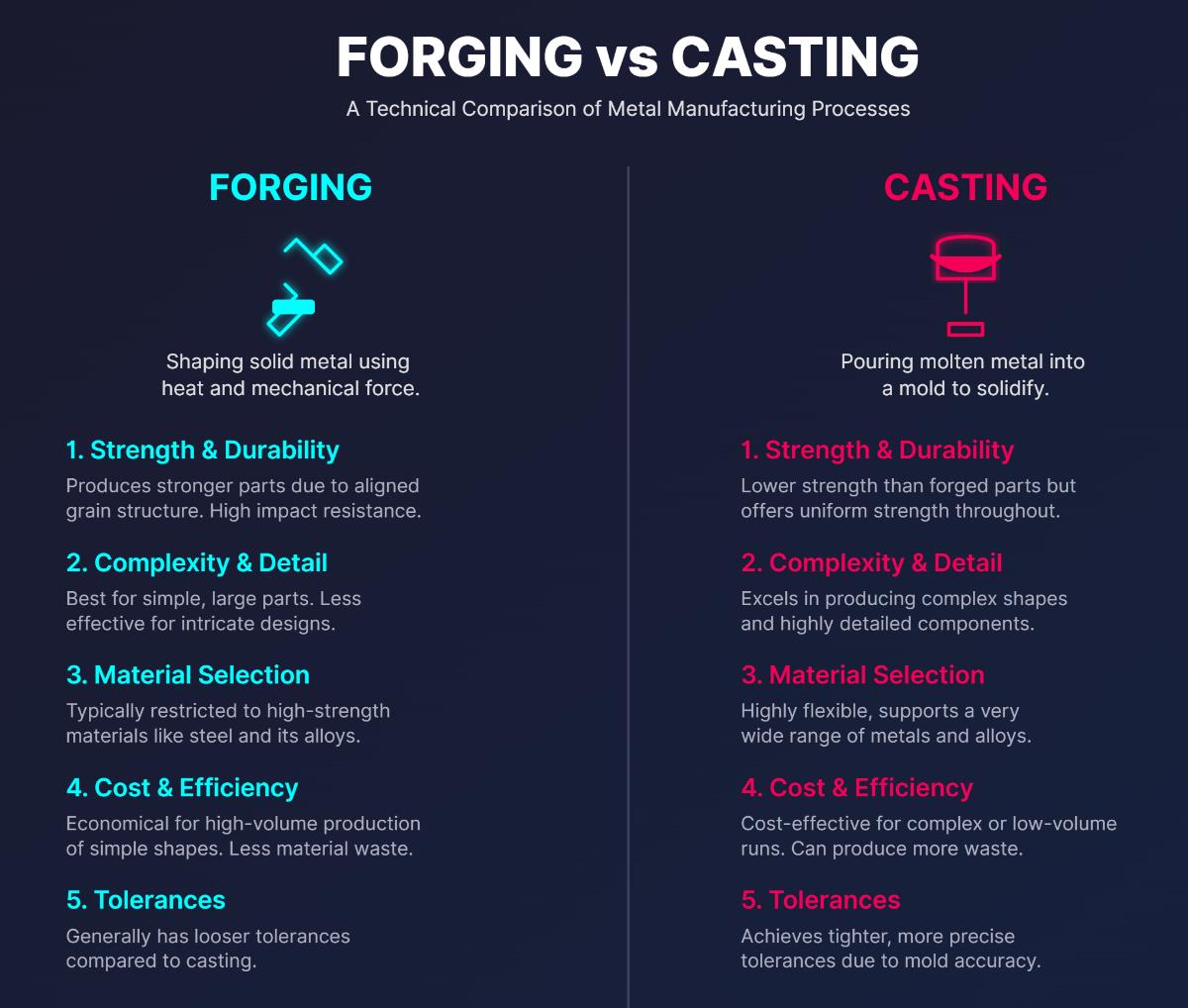 Forging vs Casting: Key Differences and Considerations - MFG Shop
