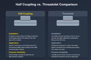 Half Coupling vs Threadolet: Key Differences and Applications - MFG Shop