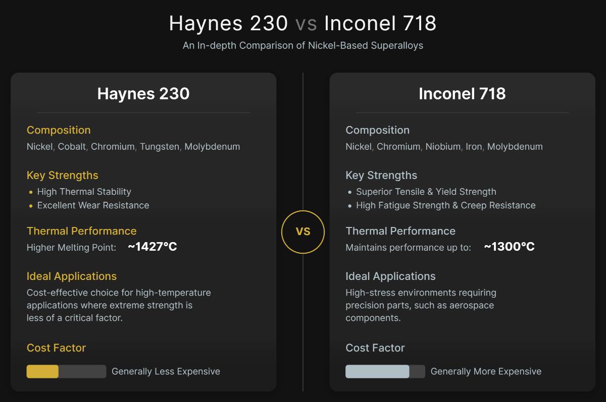 Haynes 230 vs Inconel 718: A Comprehensive Comparison - MFG Shop