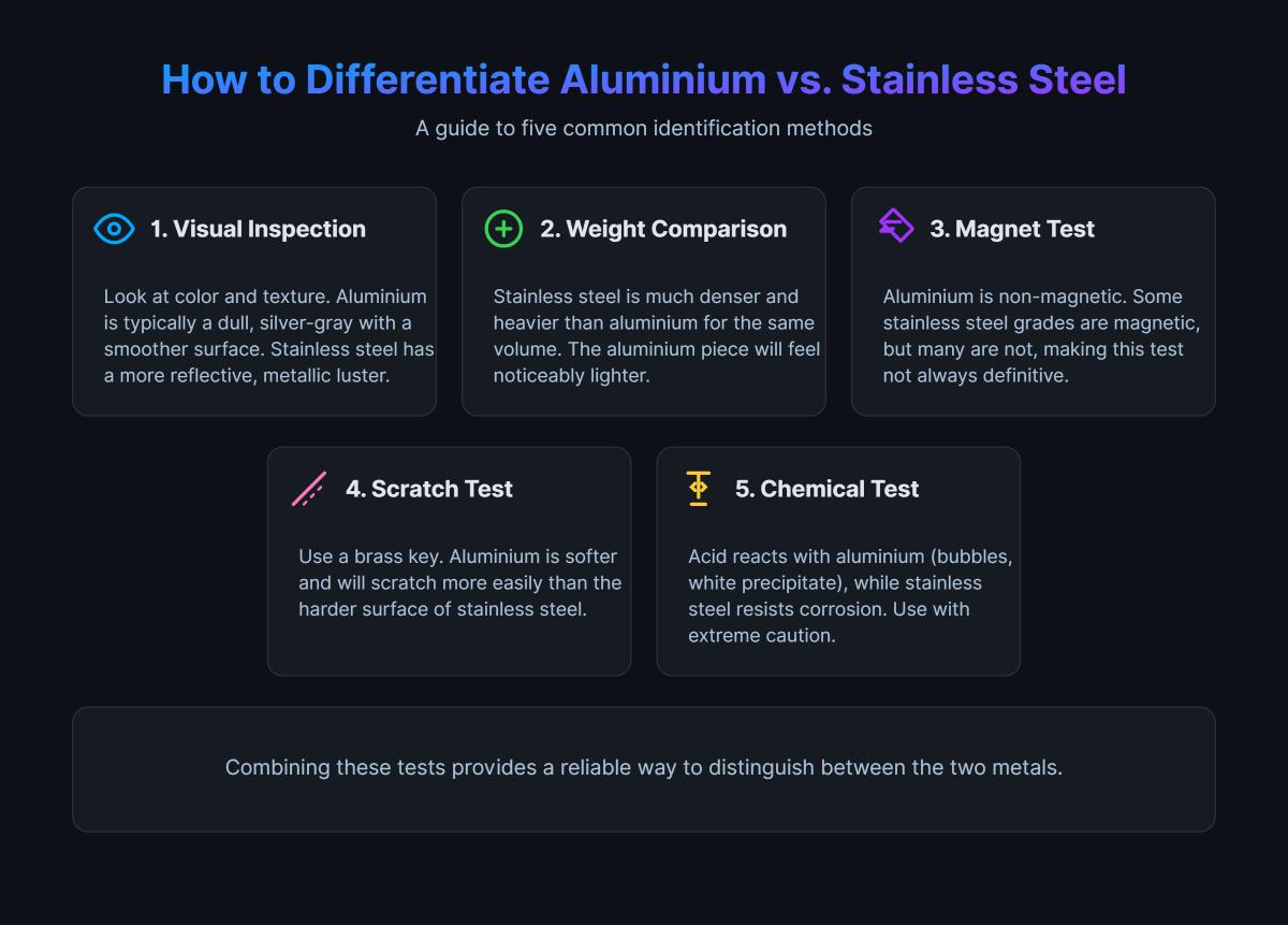 How to Tell Aluminium from Stainless Steel: A Beginner's Guide - MFG Shop