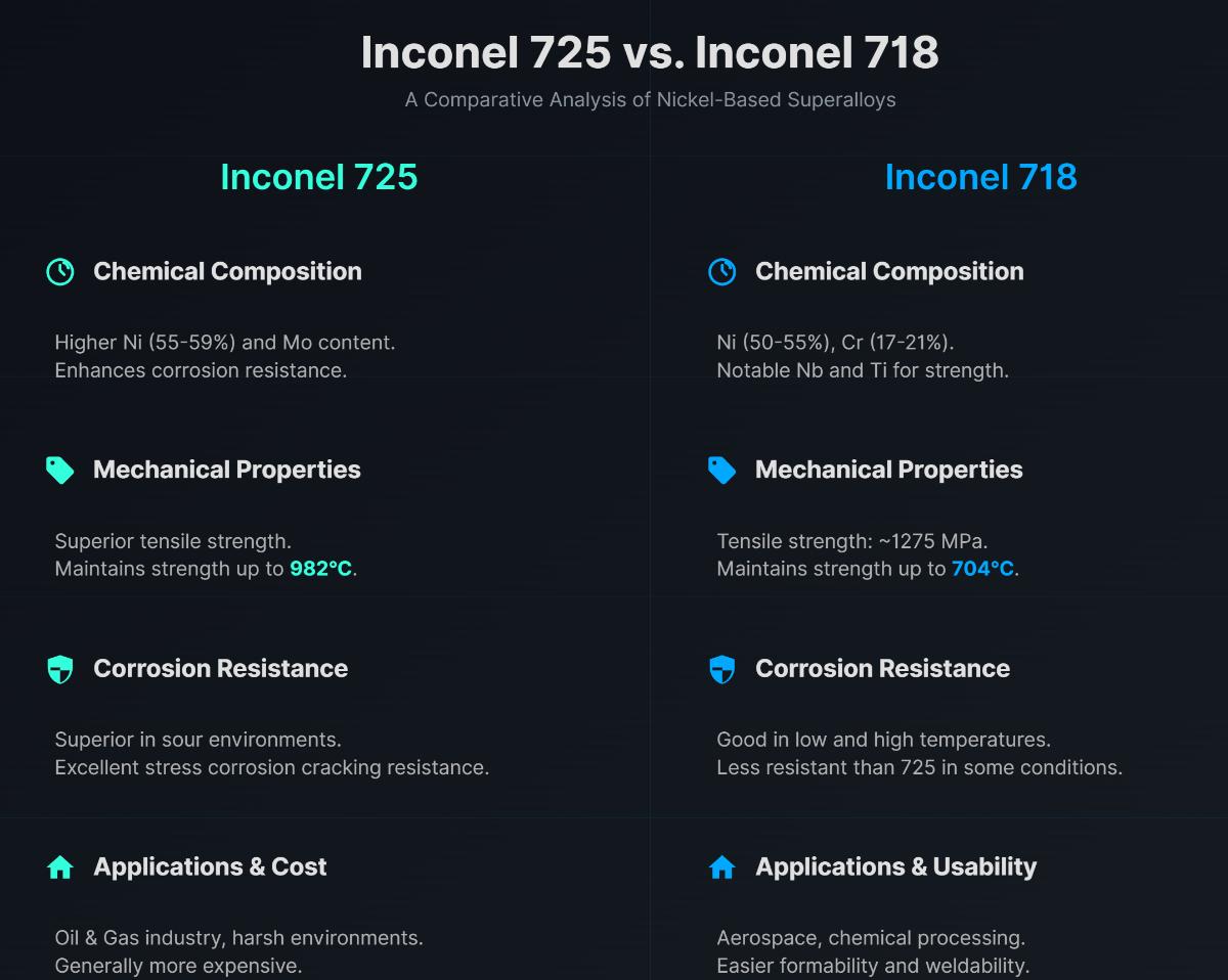 Inconel 725 vs 718: Key Differences and Applications - MFG Shop