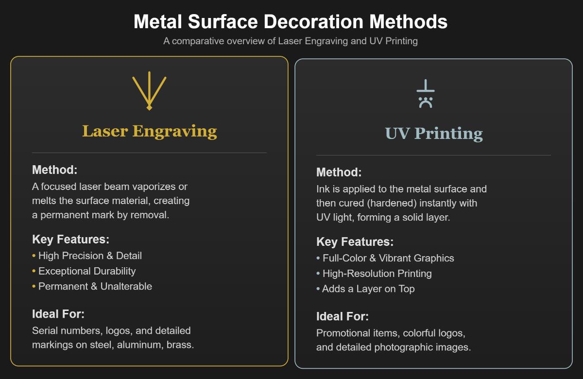 Laser Engraving vs UV Printing for Metal: What's the Difference? - MFG Shop