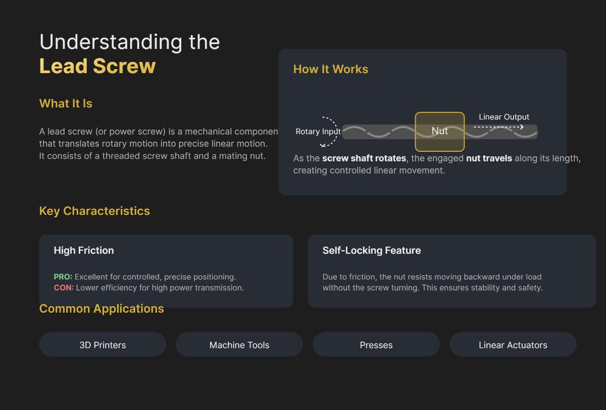 Lead Screws Explained: Basics, Mechanics, and Applications - MFG Shop